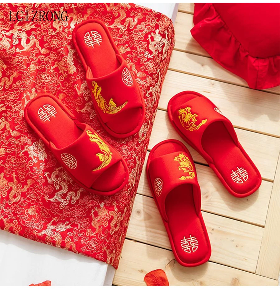 Chaussons,Pantoufles d'été Style chinois pour femmes, pour mariage, d ...