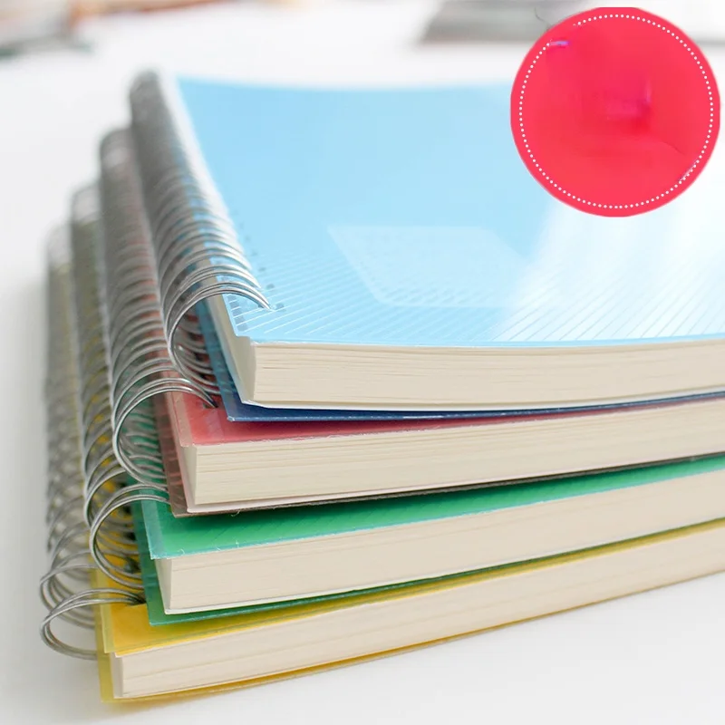 Students-Notebook-A5-A4-Coil-Color-Spiral-Thickened-Rollover-PP-Office ...
