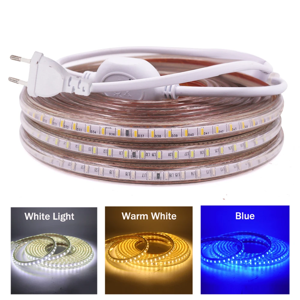 XUNATA-220V-120Leds-M-SMD3014-LED-Strip-Waterproof-IP67-LED-Light-Tape ...