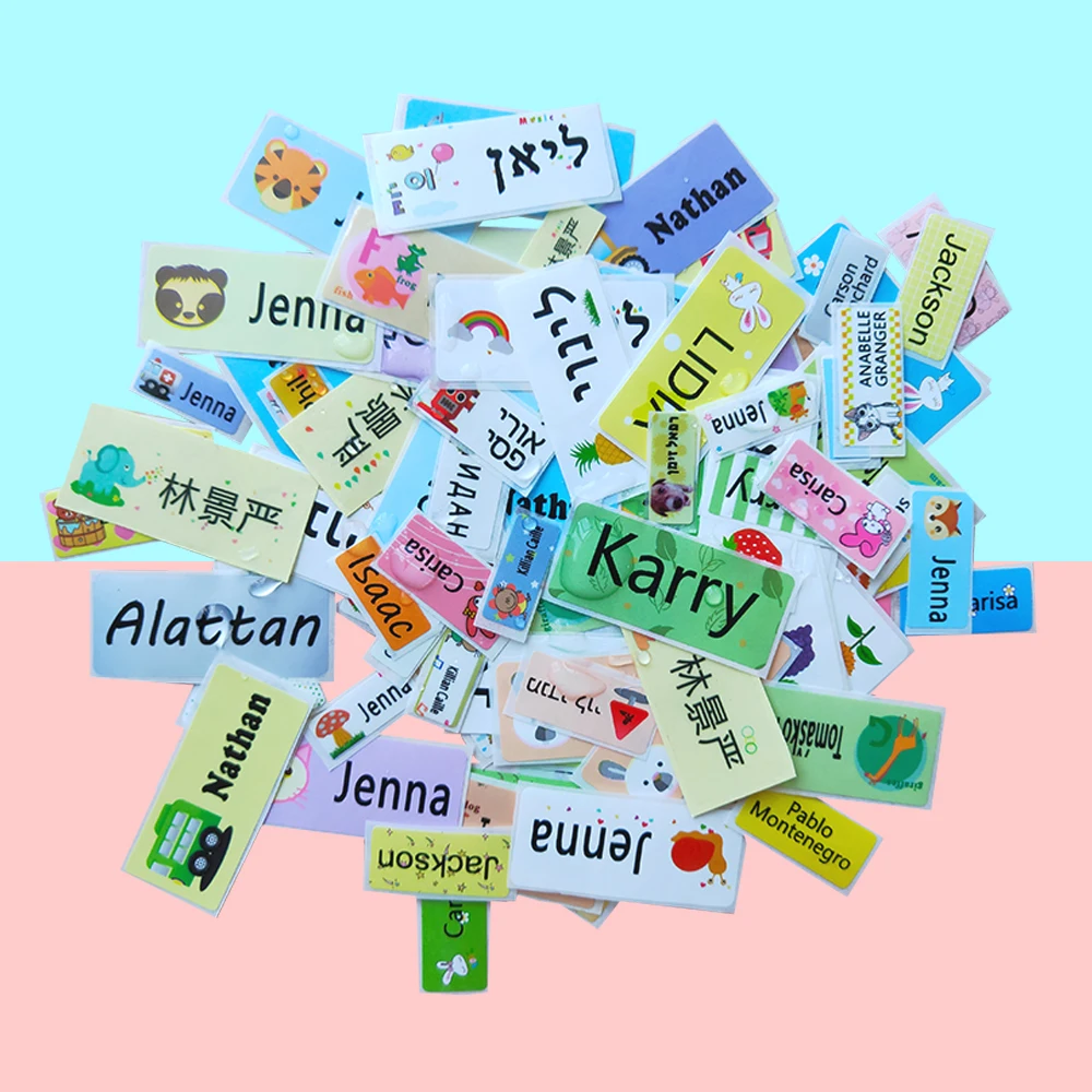 3-Size-Custom-Cartoon-Waterproof-Name-Stickers-DIY-Personal-Label ...