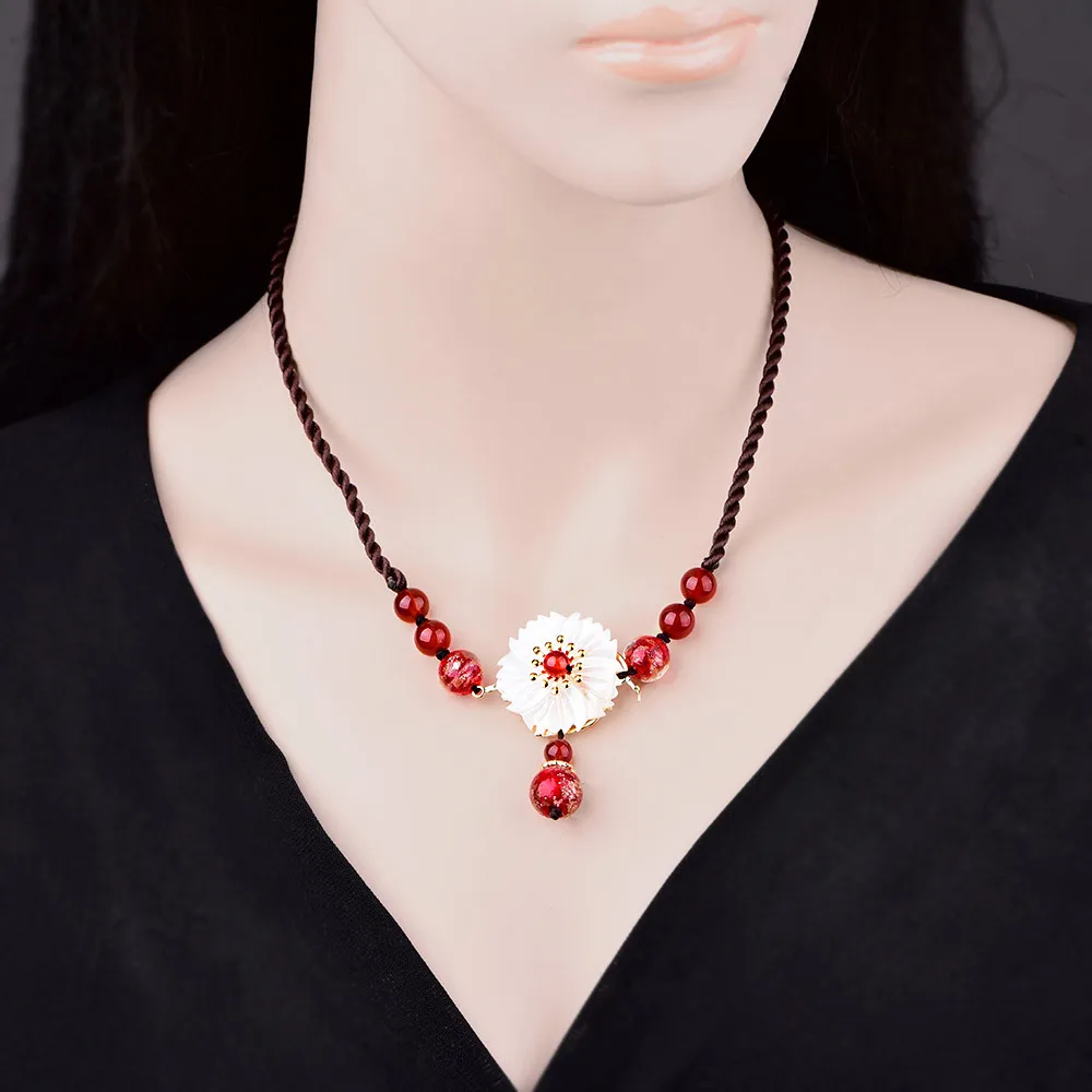 Chinese Style Individual Red Crystal Short Clavicle Necklace All ...