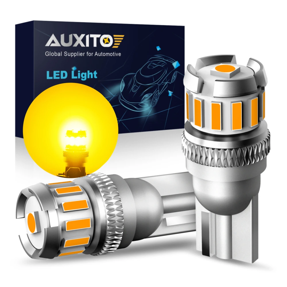 2Pcs-T10-Amber-Led-Canbus-Car-Interior-Light-LED-Lamp-W5W-194-Bulb-for ...