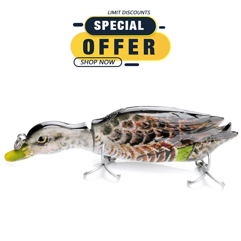 TREHOOK Limited Special Offer 13cm 34g Lifelike Duck Topwater/Floating ...