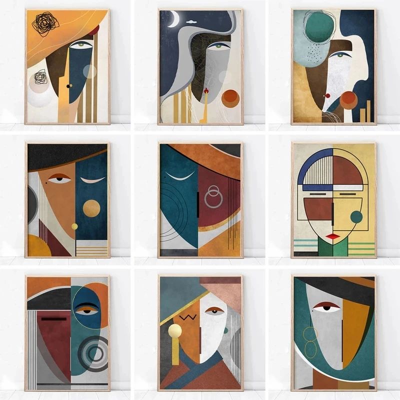 Modern-Abstract-Figure-Splice-Face-Geometric-Canvas-Painting-Posters ...