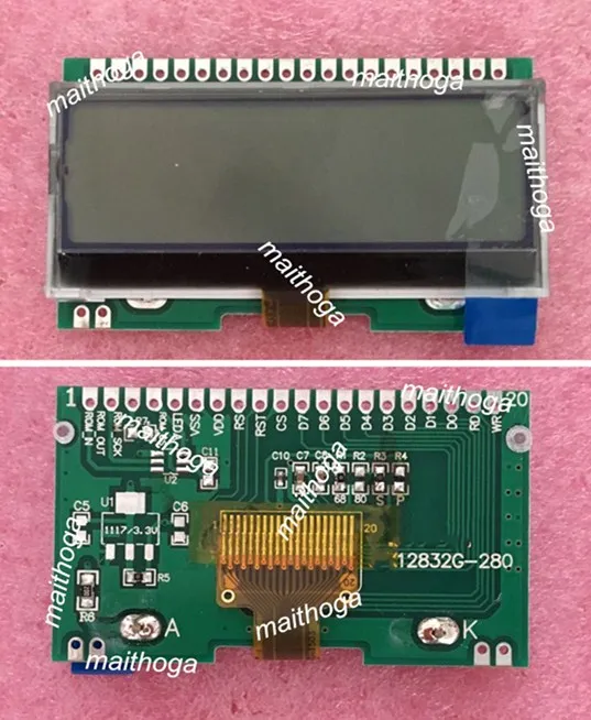 20PIN SPI COG 12832 LCD Screen Module ST7567 Controller 5V 3.3V White ...