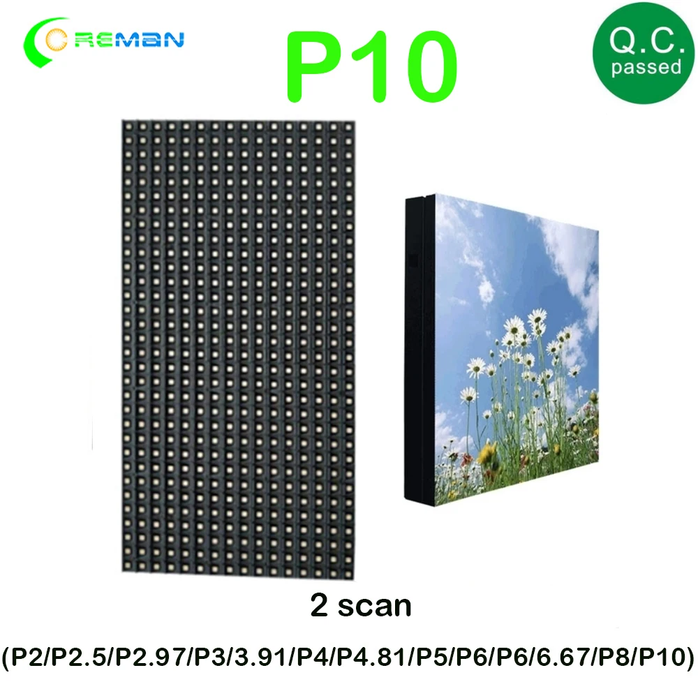 P10 Led Screen Panel Module Outdoor 320*160mm 32*16 Pixels 1/4scan 3535 ...