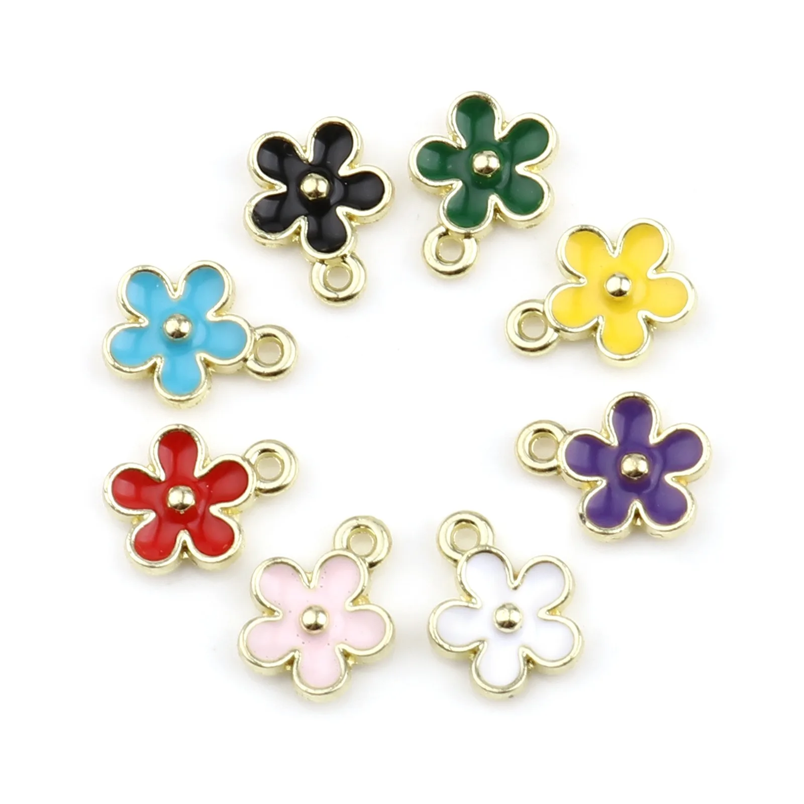 20-PCs-Colorful-Flower-Charms-Pendant-For-Jewelry-Making-Zinc-Based ...
