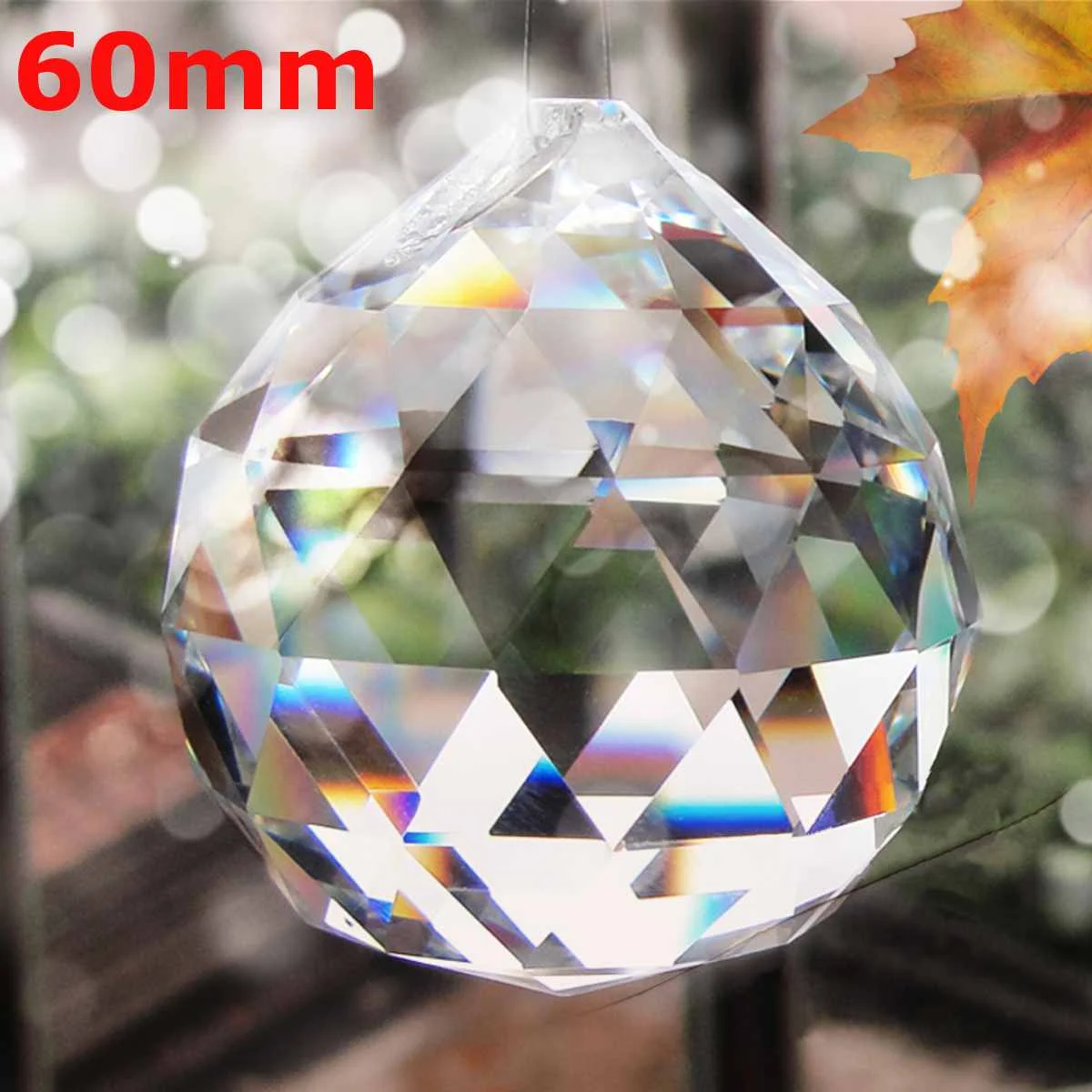 Colgante de cristal transparente de 60mm, Bola de iluminación facetada ...