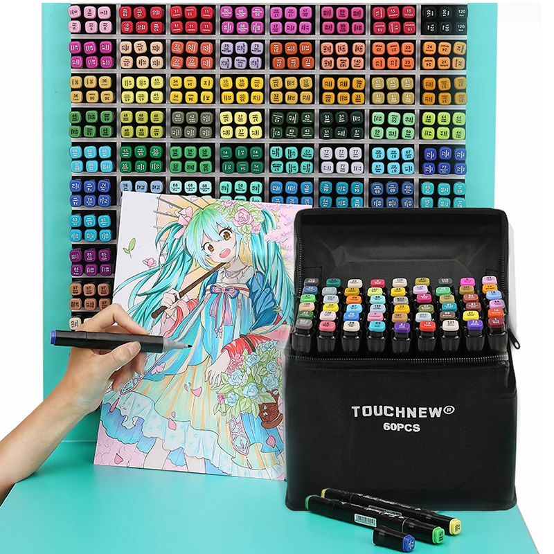 TOUCHFIVE-30-40-60-80-168Colors-Art-Markers-Sketch-Marker-Pens-Alcohol ...
