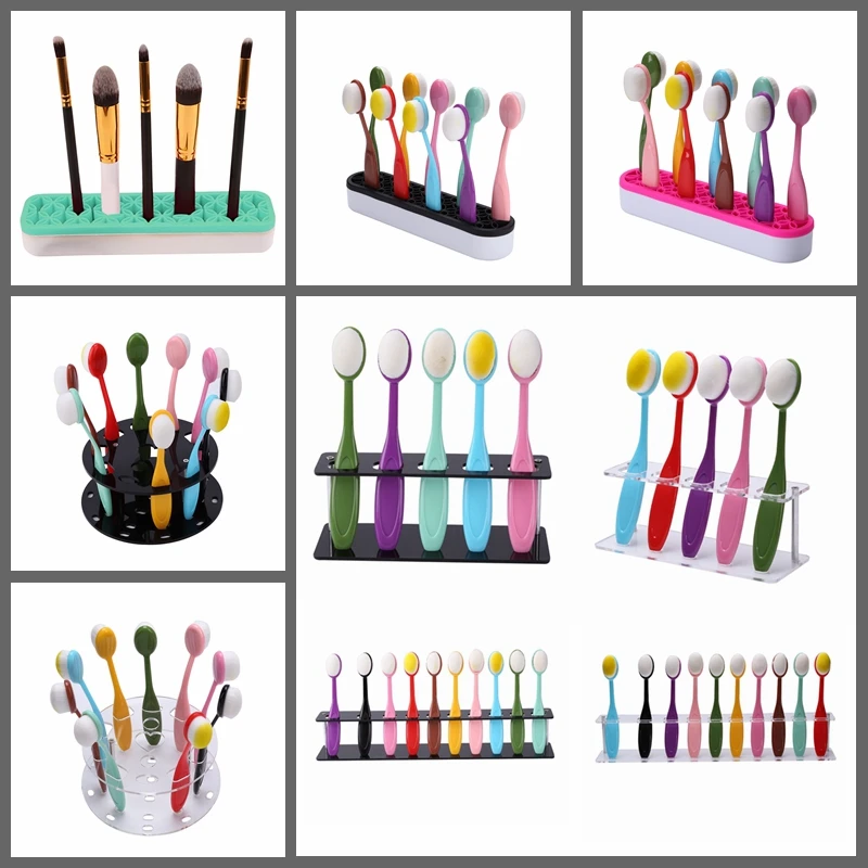 Mix Brush Holder Oval Brush Rack Acrylic Stand Perfect For Holding Your ...