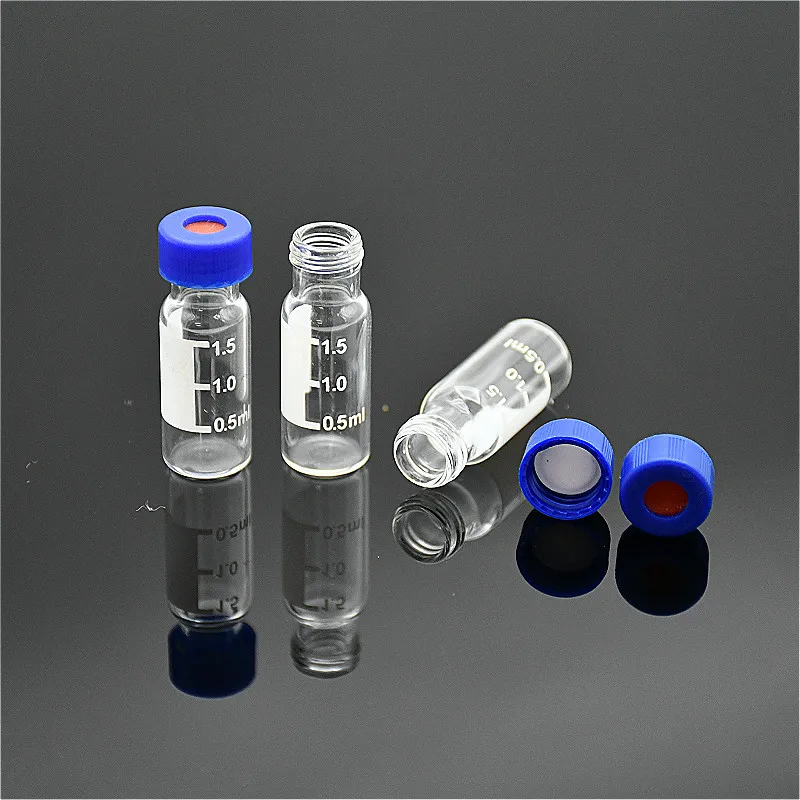 Chromatography Vial 1.5ml With 9mm Blue Open topped Cap Automatic Parse ...