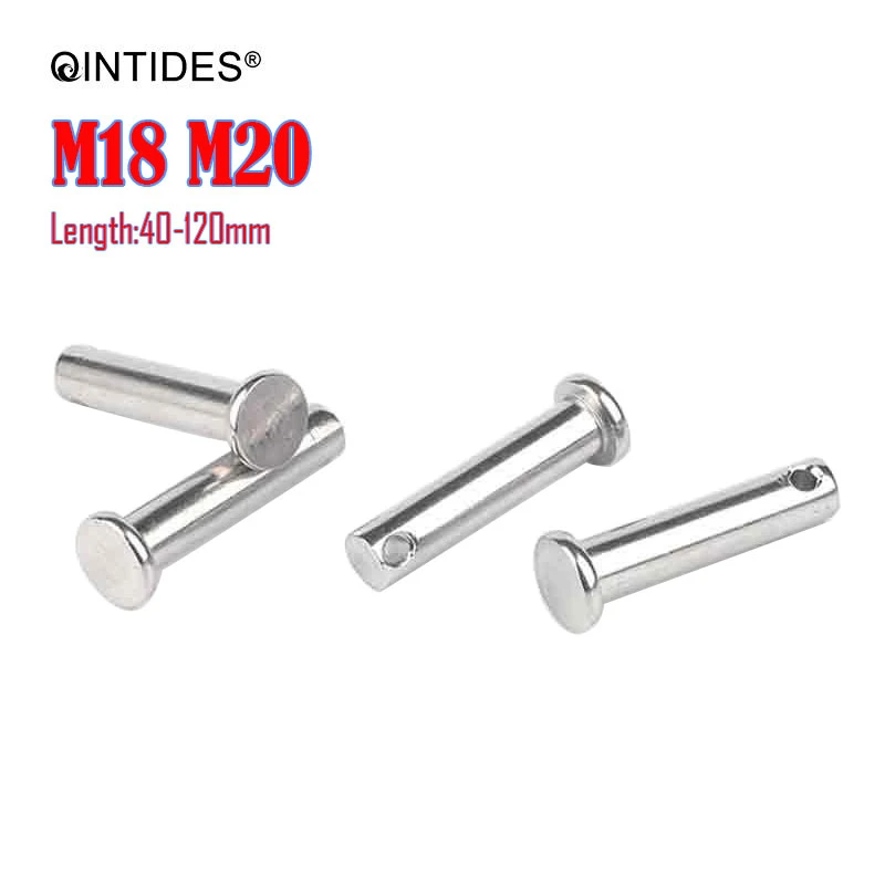 Qintides M18 M20 Clevis Pins With Head 304 Stainless Steel Shaft Flat ...