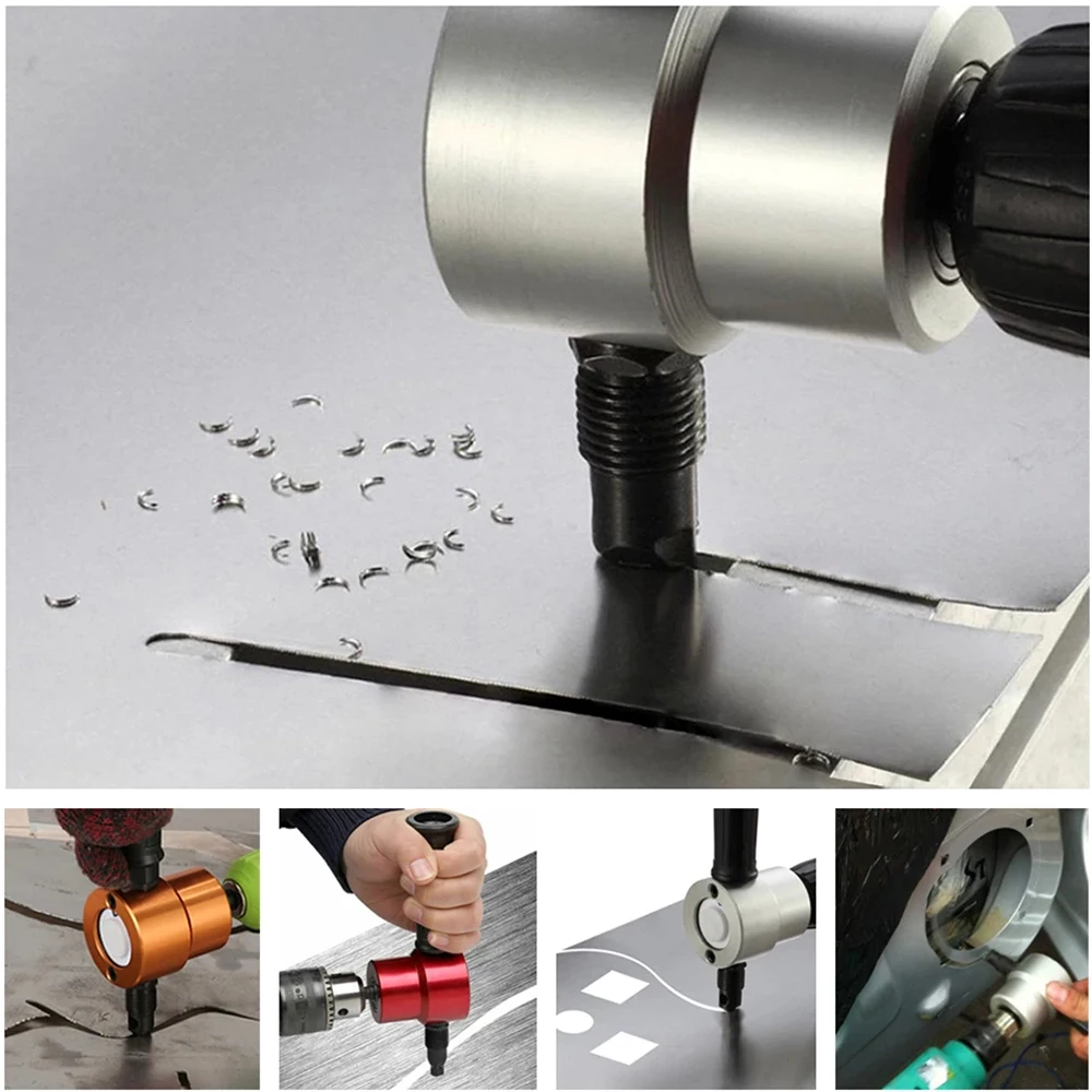 Metal Sheet Cutter Double Head Iron Nibbler Cutting Tool Electric Drill ...