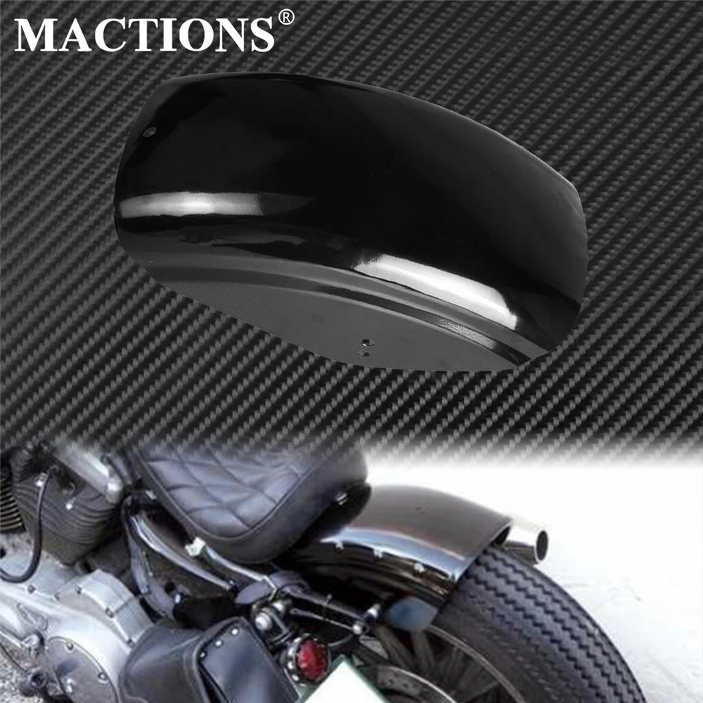 Motorcycle Gloss Black Short Flat Rear Fender Mudguard Bobber Cafe ...