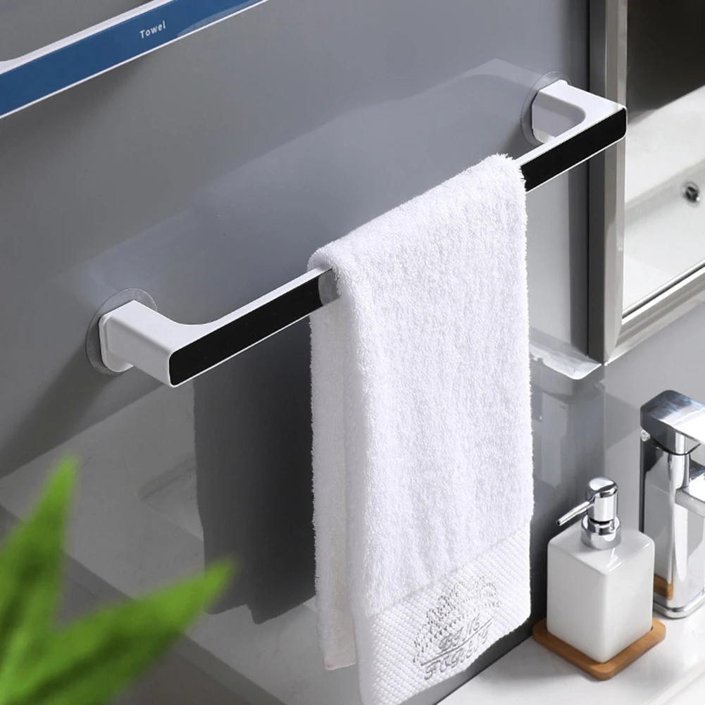 Suction Cup Towel Rack Wall Mounted Towel Hanger Punch free Bathroom ...