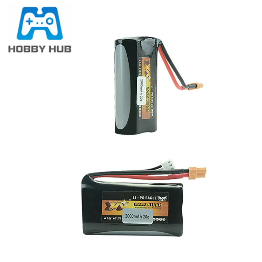 2PCS-7-4v-2000mAh-20C-Li-ion-Battery-For-Huina-580550-583-582-RC-Car ...
