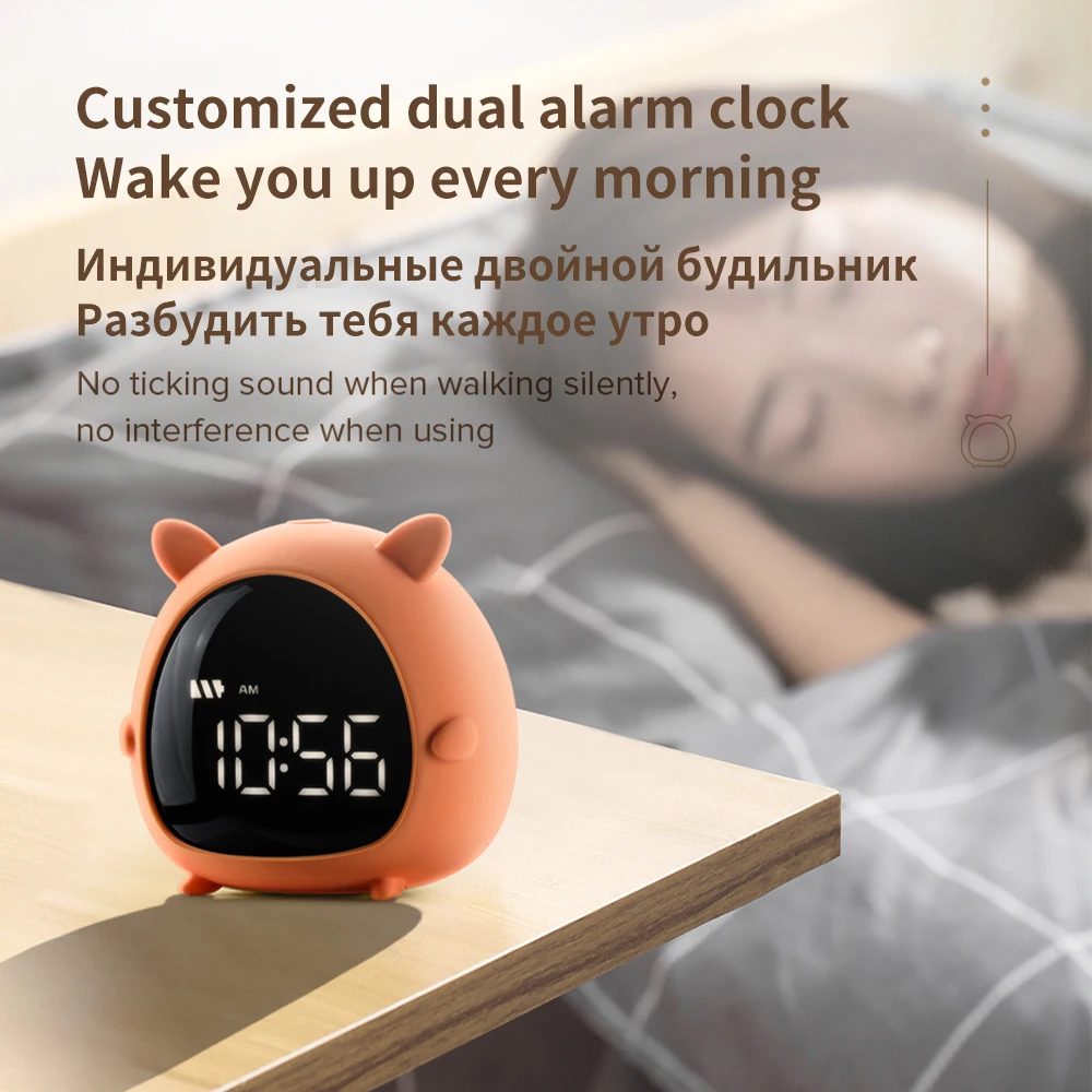 Table-Clock-Expression-Alarm-Clock-Pixel-Alarm-Clock-Bedside-Kids-Night ...