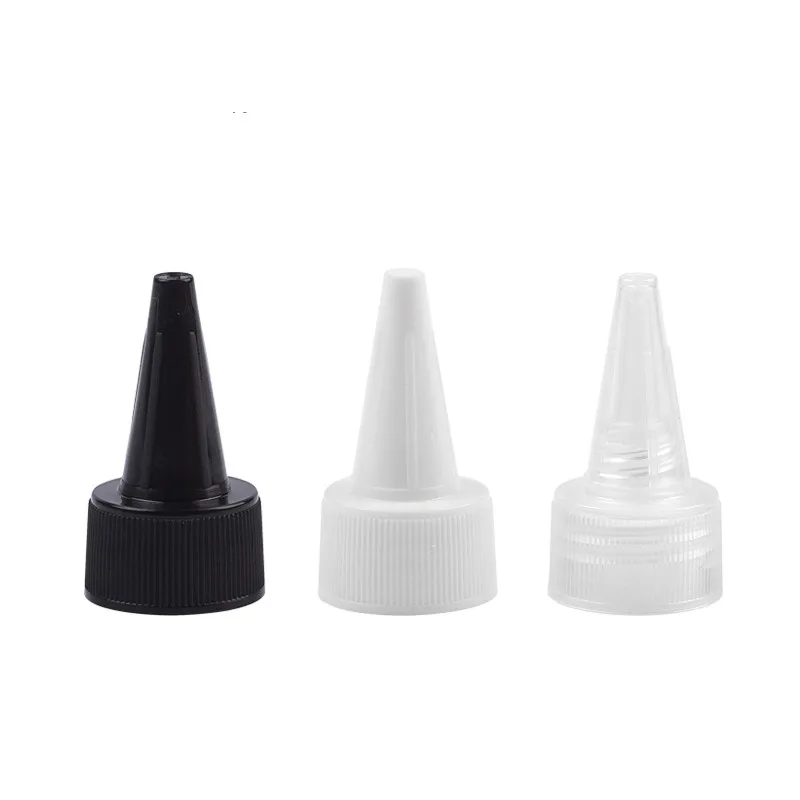 100pcs-R20-410-R24-410-Pointed-Mouth-Cap-White-Black-Clear-Jam-Bottle ...
