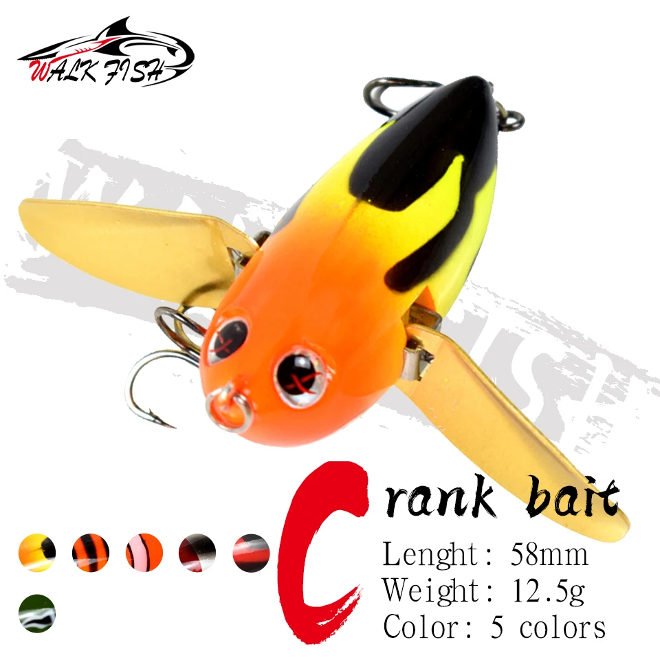 WALK FISH-Floating Artificial Bait with Blade Wobbler, Fishing Lure ...