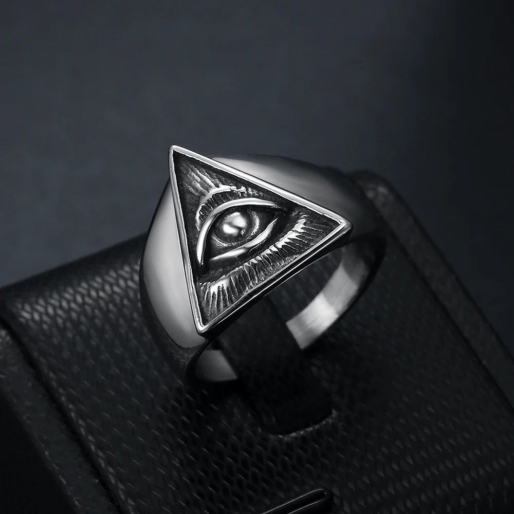 Wholesale Biker Design Illuminati Pyramid evil Stainless Steel Jewelry ...