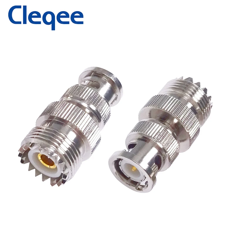 Cleqee 2pcs Bnc Male To Uhf So239 Pl-259 Female Rf Coaxial Adapter Bnc ...