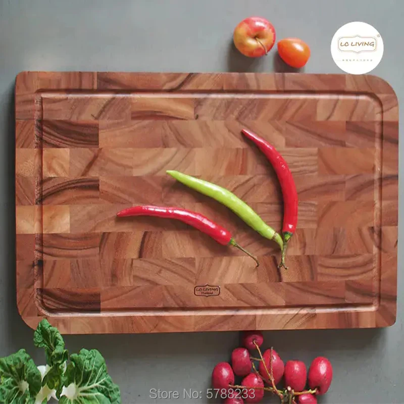 EXTRA LARGE Cutting Board, Rectangle End Grain Butcher Block, Kitchen Non-slip Thicken Chopping ...