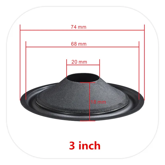 1PC Speaker Woofer Cone Paper 3/4/5/6.5/8/10/12 Inch Rubber Surround ...