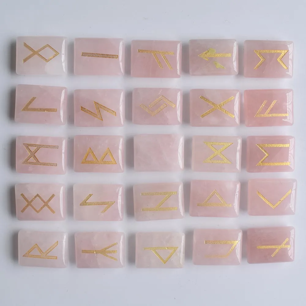 Wholesale-25pcs-lot-Natural-Stone-pink-Viking-Runes-Amulet-Set-Reiki ...