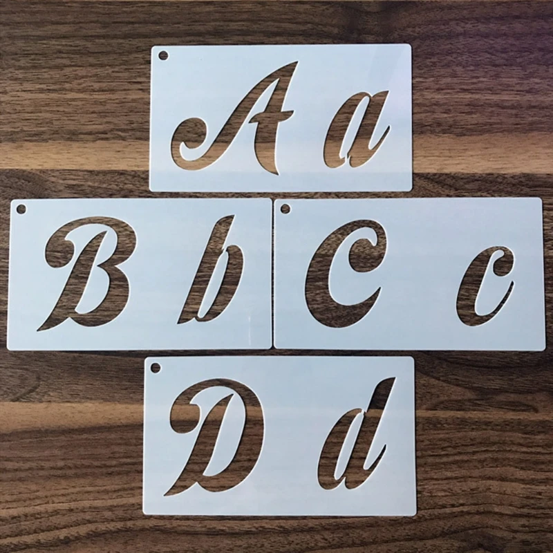 40 Pcs English Letters Stencils Set Drawing Template Ruler DIY Painting ...