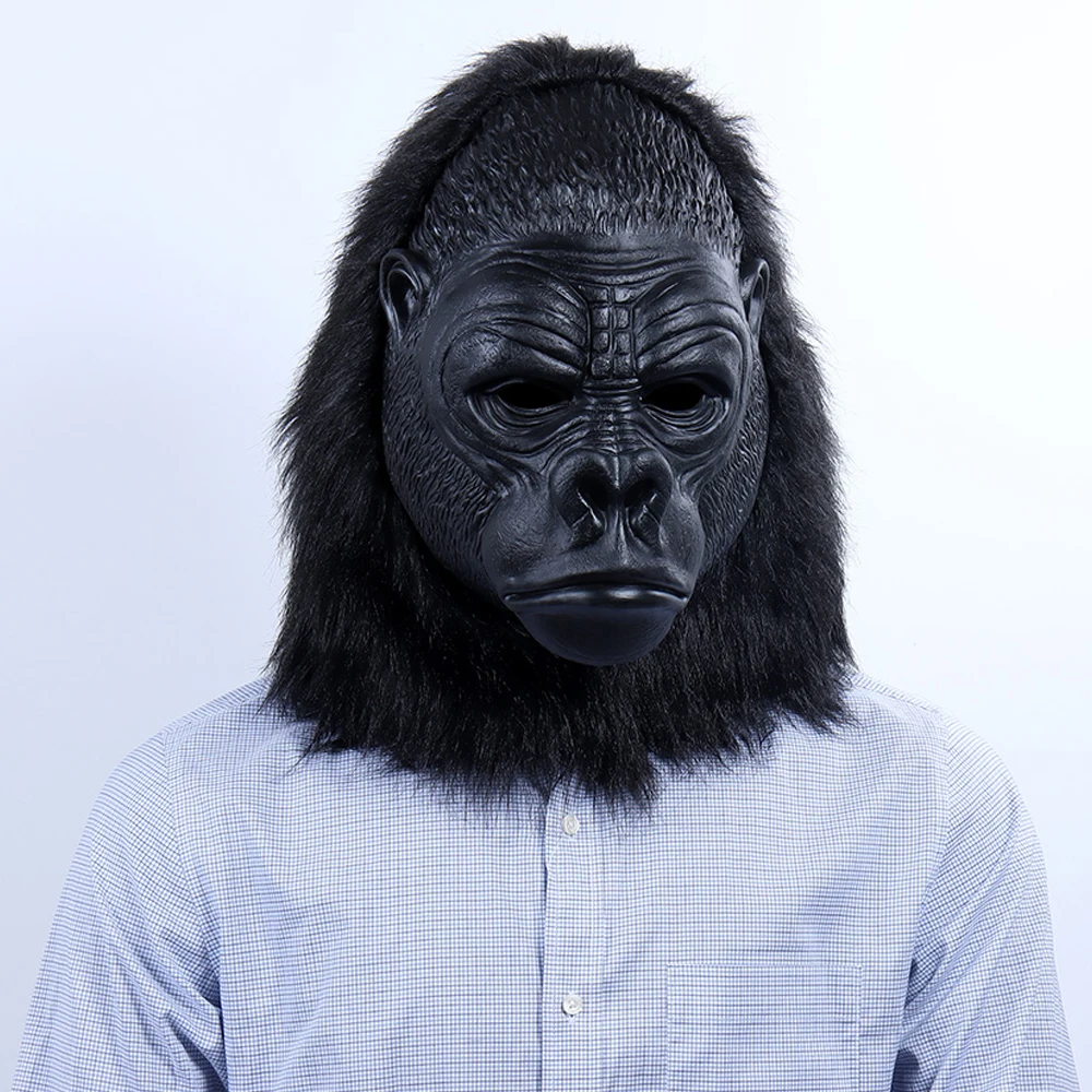 Halloween Chimpanzee Full Face Cosplay Mask Black - AllCosplay.com