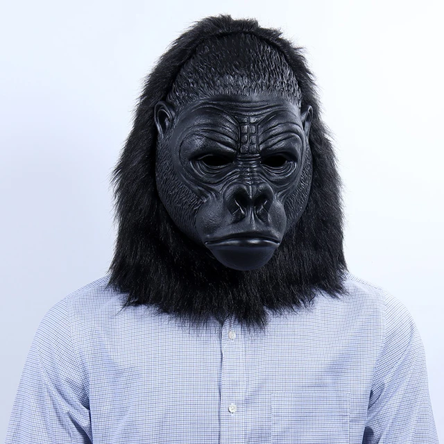 Halloween Chimpanzee Full Face Cosplay Mask Black - AllCosplay.com