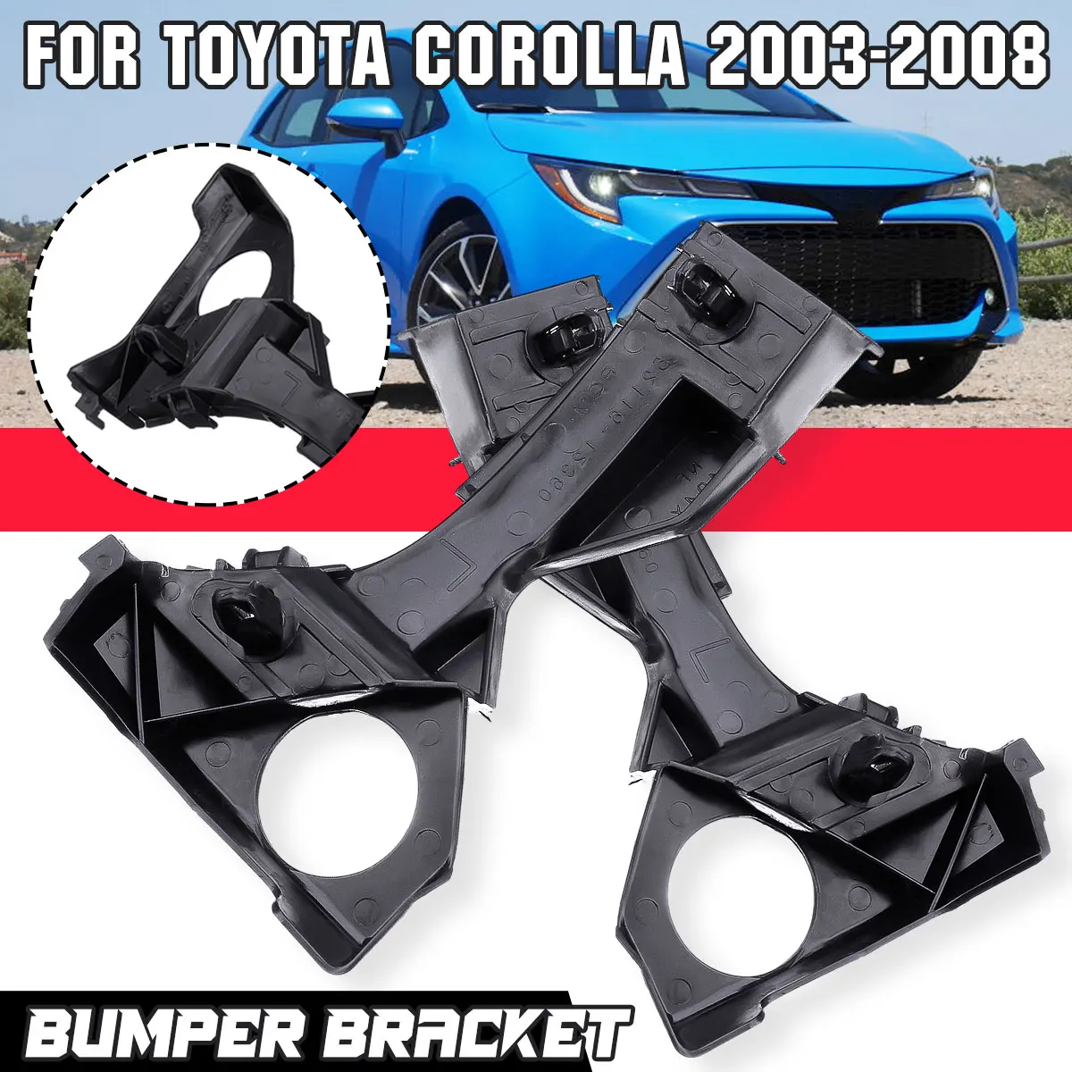 Car Front Right Left Bumper Spacer Bracket Black For Toyota Corolla ...