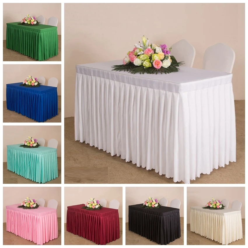 Wedding-Table-Skirt-Box-Cover-Cloth-Ruffled-Rectangle-Pleated-For-Hotel ...