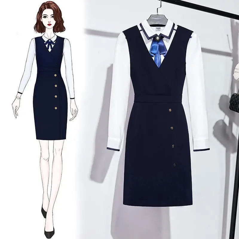 OL-Professional-Waistcoat-Dress-Women-Hotel-Front-Desk-Reception ...