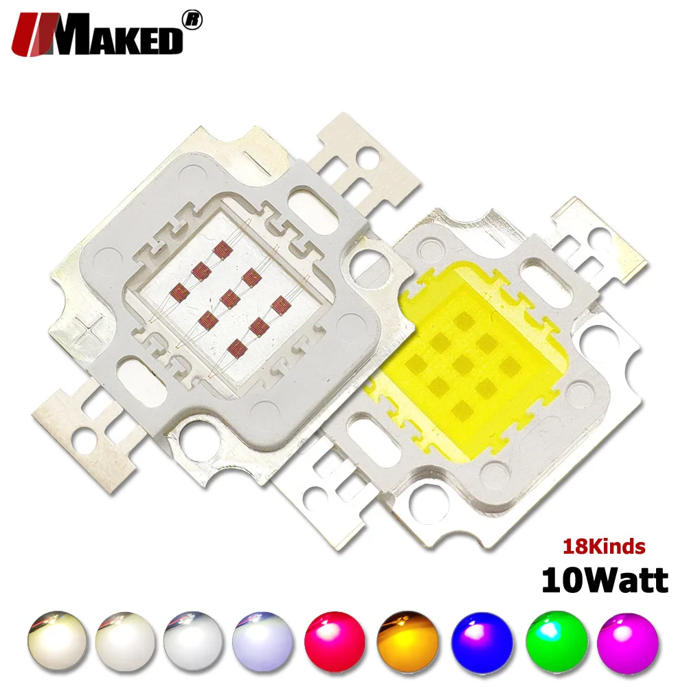 High-Power-LED-Chip-10W-9-11V-900mA-SMD-COB-Doide-Warm-Cool-White-Red ...