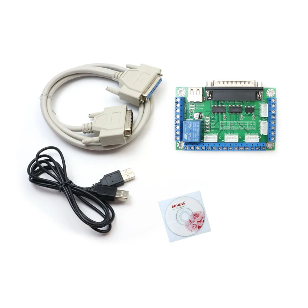 Free shipping! mach3 5 Axis CNC Breakout Board For Stepper Motor ...
