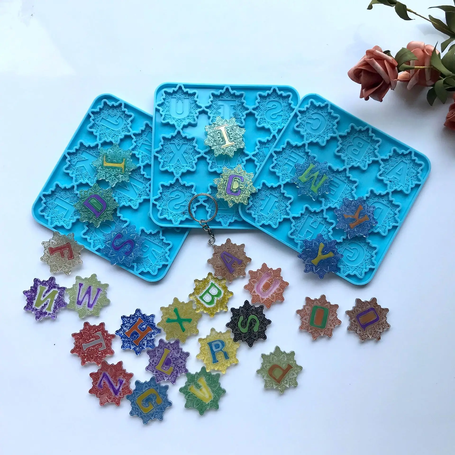 Moule à modeler - masse,Moule à Mandala en résine époxy avec lettres de ...