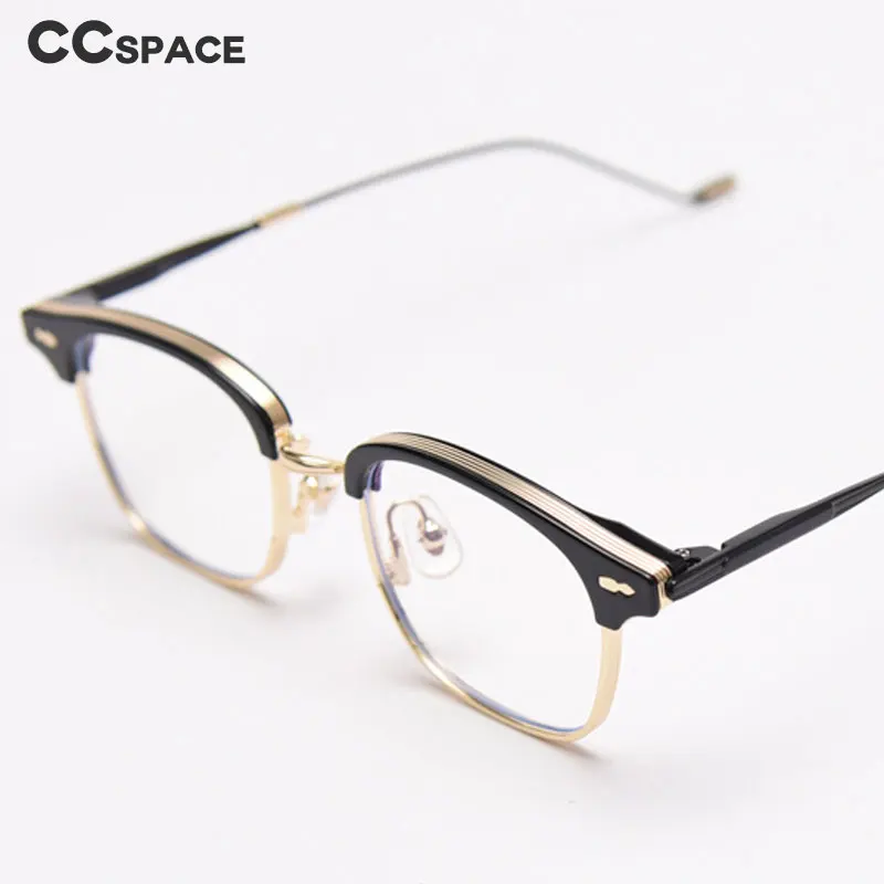 49425-Anti-Blue-Light-Square-Half-Frame-Plastic-Titanium-Glasses-Frames ...