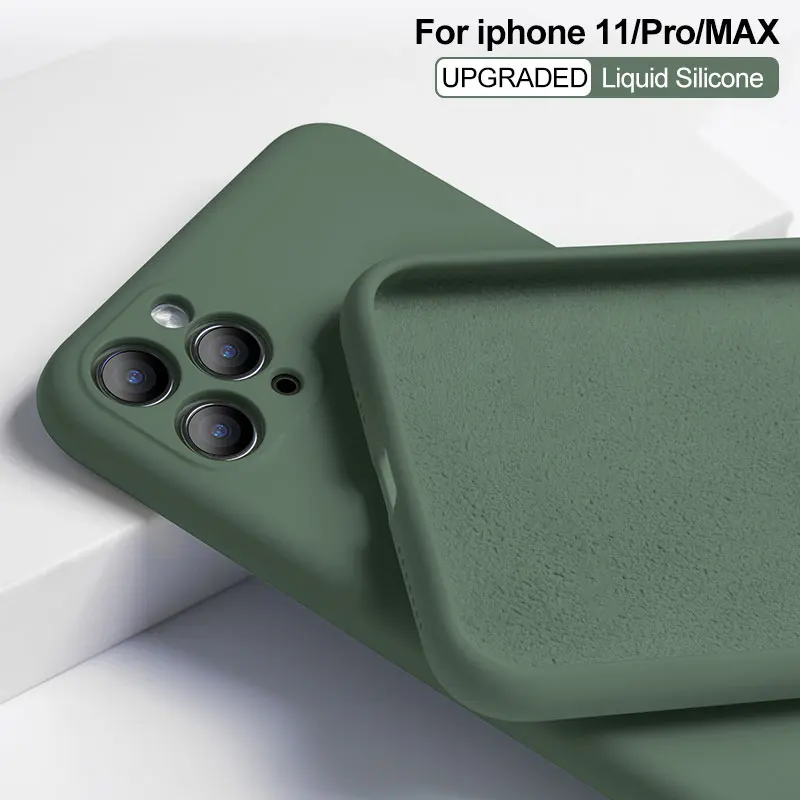 Liquid-Silicone-Phone-Case-For-iPhone-11-Pro-Max-Case-Candy-Color-Soft ...