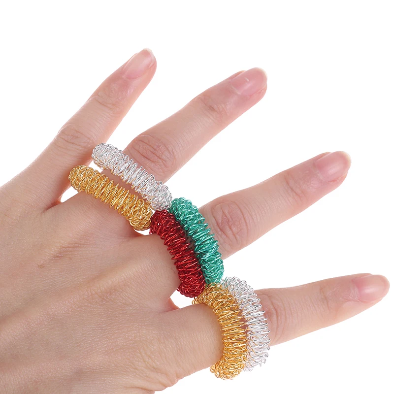 2Pc Spiky Sensory Finger Rings Stress Relief Massager Toy Stress And ...