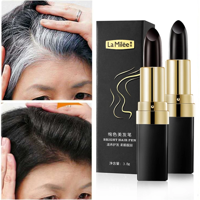 Bright Hair Pen Hair Dye Pen Hairline Fill Instant Gray Root Coverage ...
