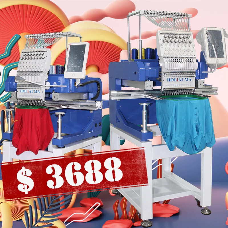 HOLiAUMA 1/2/4/6/8 Head Garment Ca p Embroidery Machine computerized ...