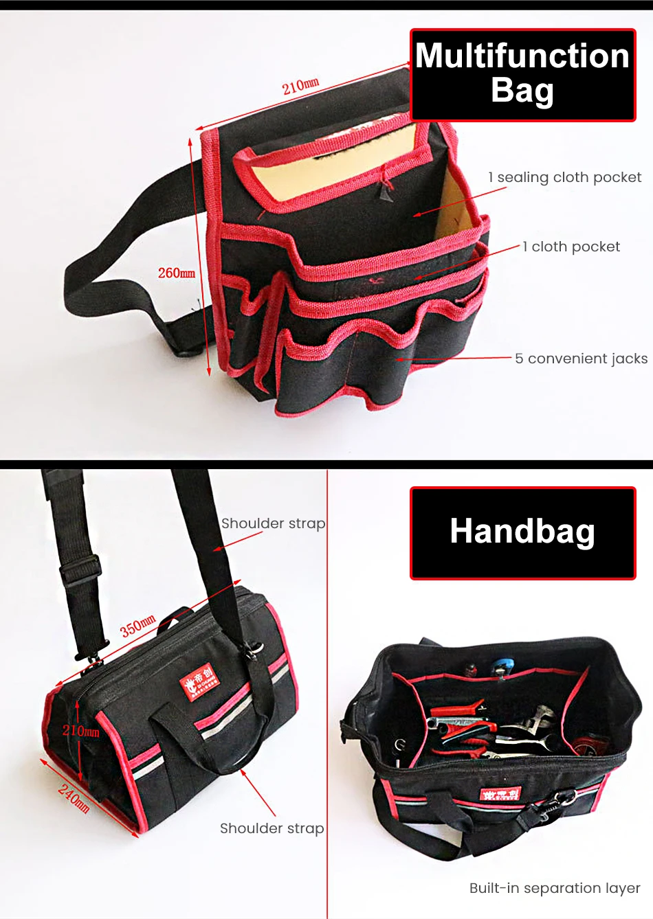 SAC A OUTIL,sac de taille multifonction en tissu Oxford,sac à ...