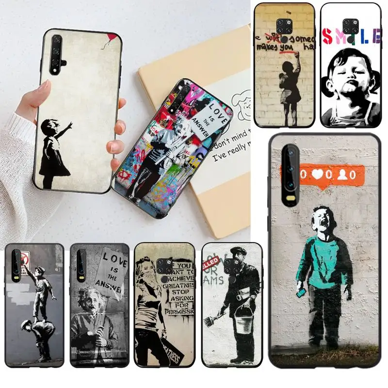 YJZFDYRM funda de teléfono con Graffiti Banksys, color negro, para ...
