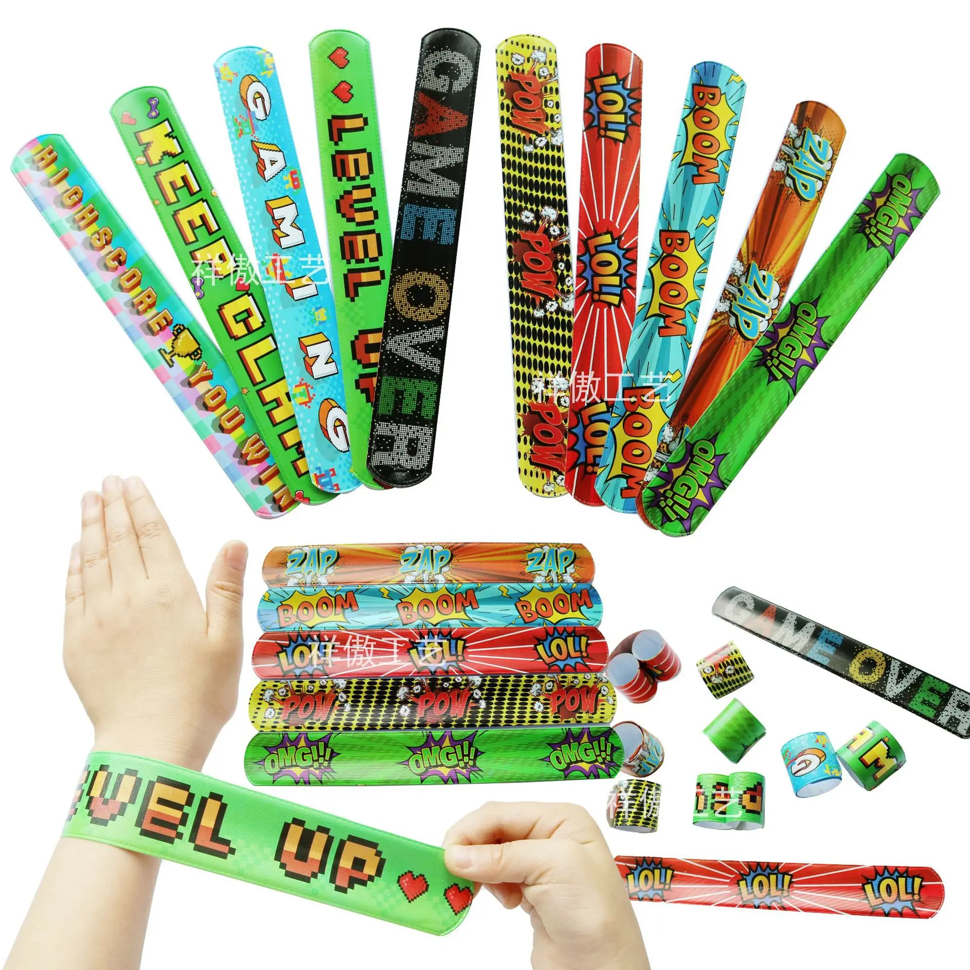 Game-Printing-Slap-Bracelets-Boom-Explosion-Symbol-Game-Theme-Parti-LOL ...