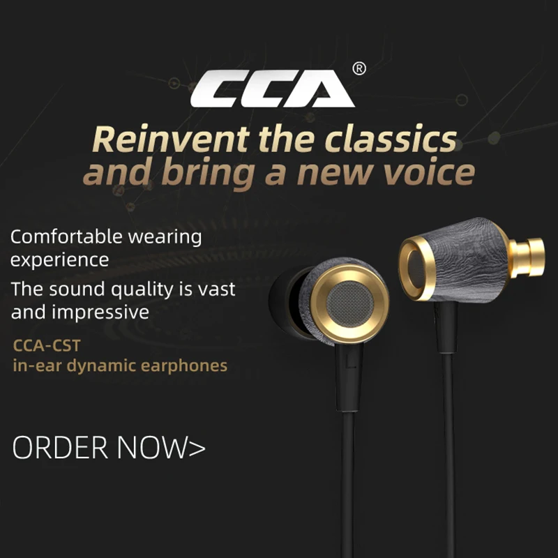CCA CST Wooden In-Ear Earphone,CCA