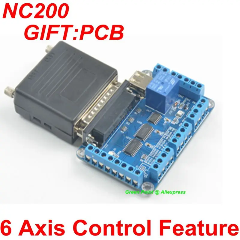 Controlador de movimiento de 6 ejes NC200, tarjeta USB MACH3 de 200KHz ...