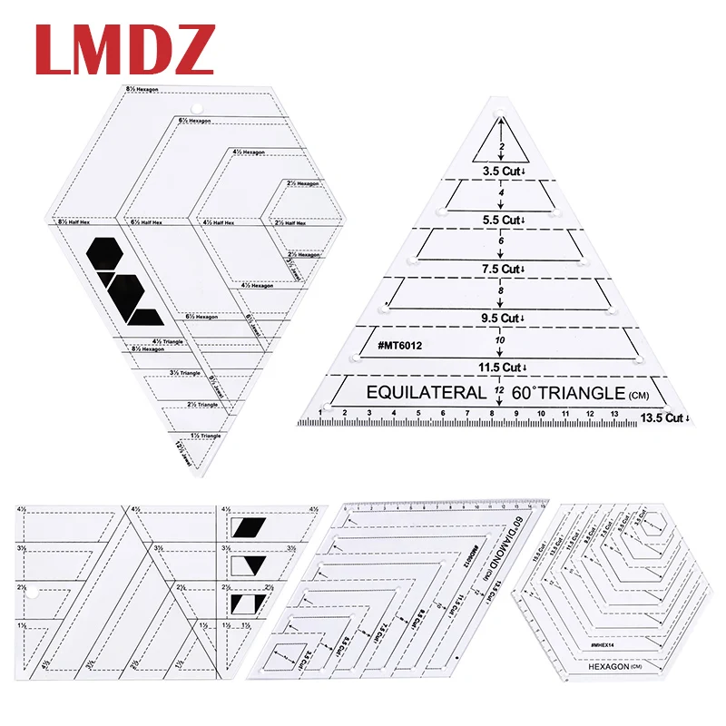 LMDZ Transparent Acrylic Rulers 45 Degree Diamonds Ruler Patchwork ...