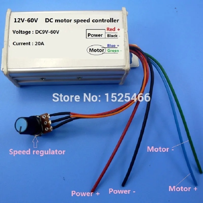 9 60V 20A DC Motor Speed Controller Speed Controller Driver Brushless ...