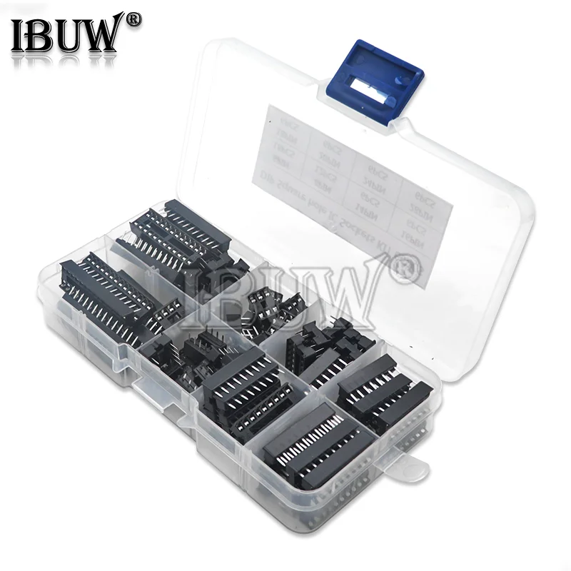 66pcs Dip Ic Sockets Adaptor Solder Type Socket Kit 6 8 14 16 18 20 24 ...